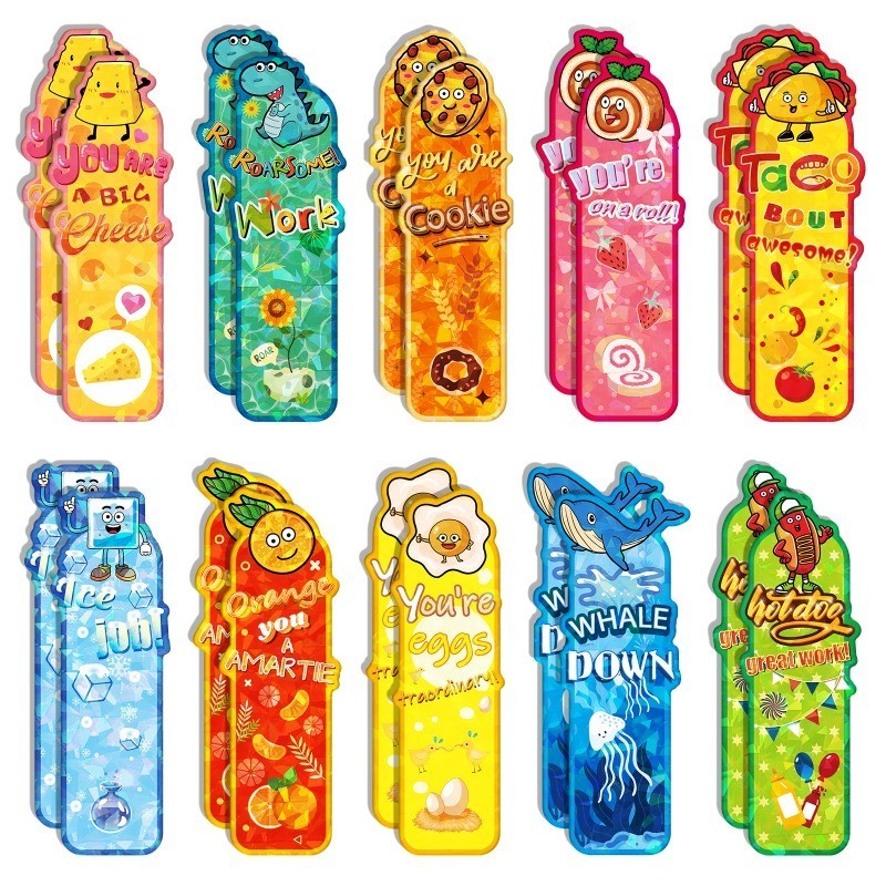 20pcs Bookmarks Kids Cute Bookmarks Fruit Theme Bookmarks Sayings ...