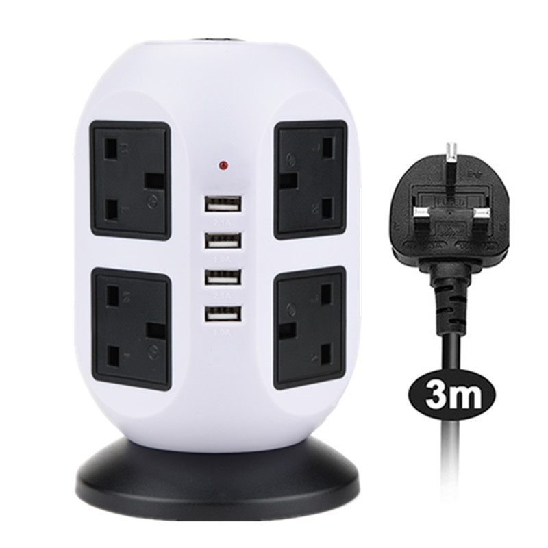 British Standard Vertical Socket with USB Lightning Protection Overload ...