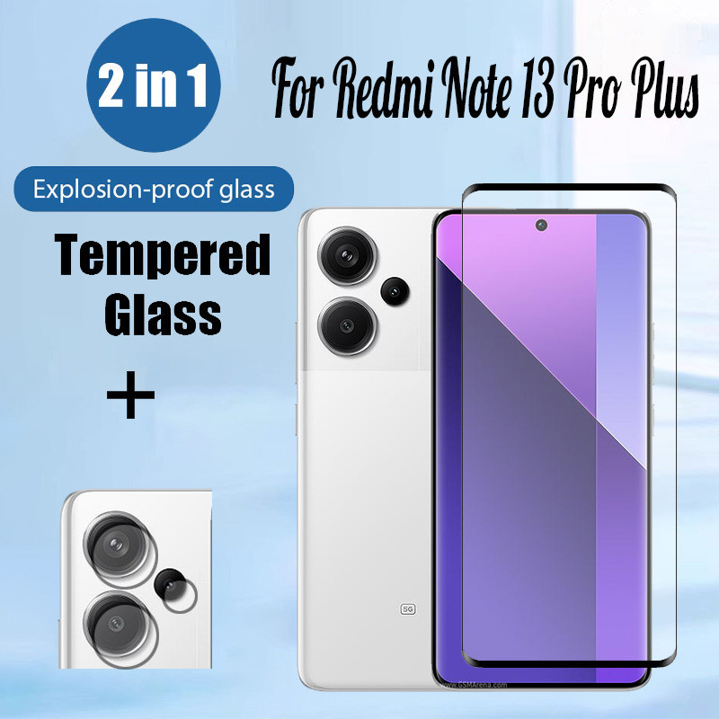 Redmi Note 13 Pro+ 5G 2 in 1 Tempered Glass Screen Protector For Xiaomi ...