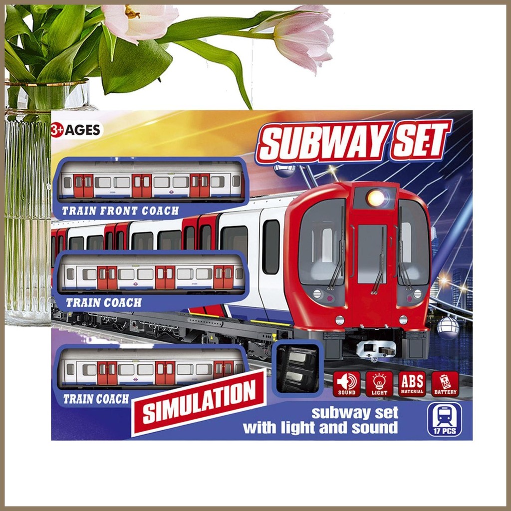 Toy Train Set Toddler Train Track Toy Educational Electric Retro Subway ...