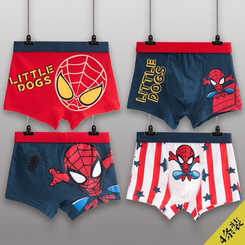 SpiderMan & Crayon Shin-chan Boys' Cotton Boxer Briefs Non-Wedge ...