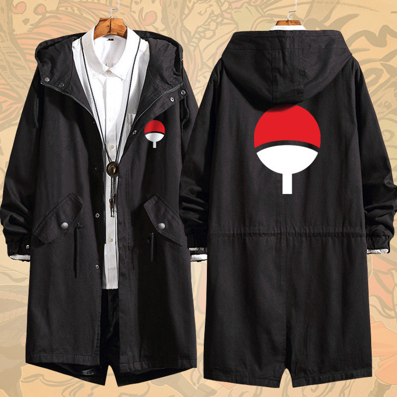 Naruto Clothes Mid-Length Windbreaker Naruto Sasuke Uchiha Itachi Anime ...