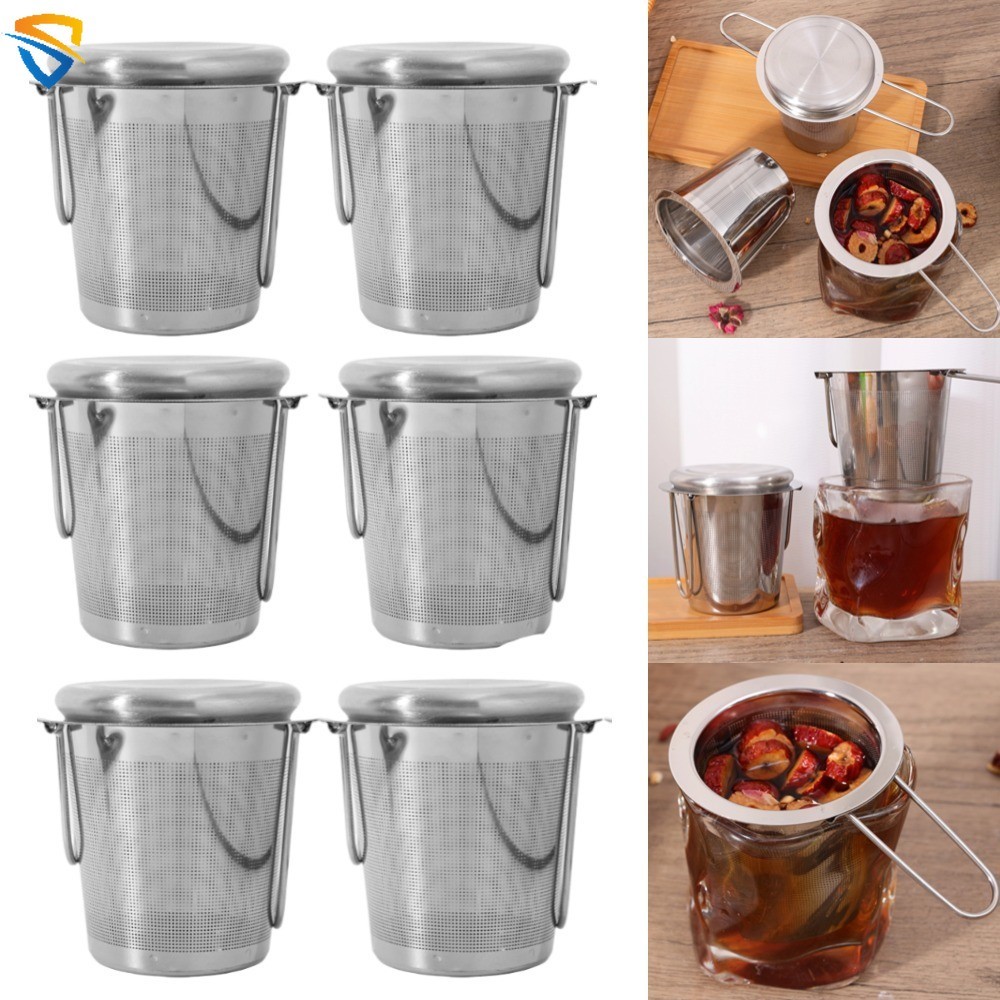 Double Handles Tea Infuser With Lid 304 Stainless Steel Strainer Tea ...
