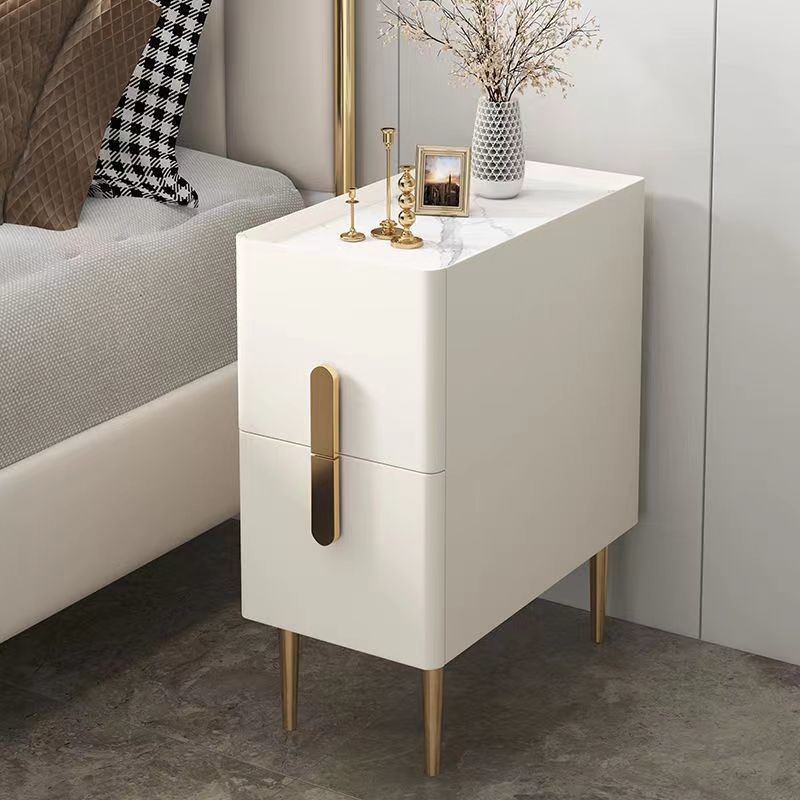 Bedside Table Luxury High-end Marble Top Narrow Bedside Cabinet Small ...