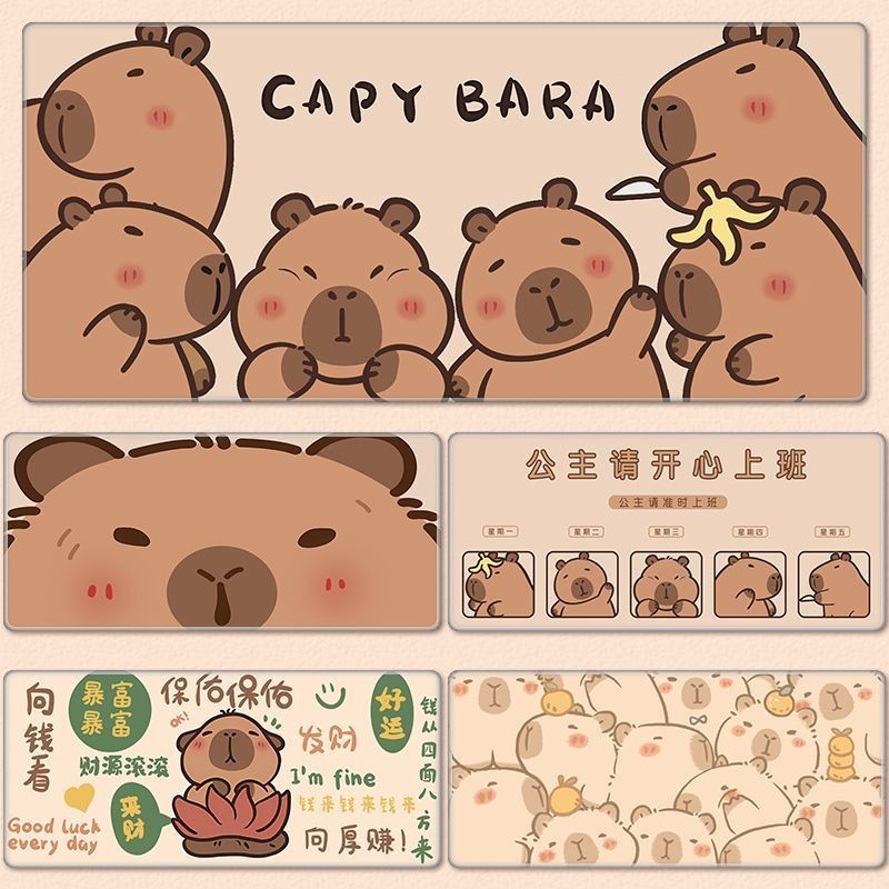 Kapibara Mouse Pad Oversized Girl Work Space Capybara Cute Cartoon ...