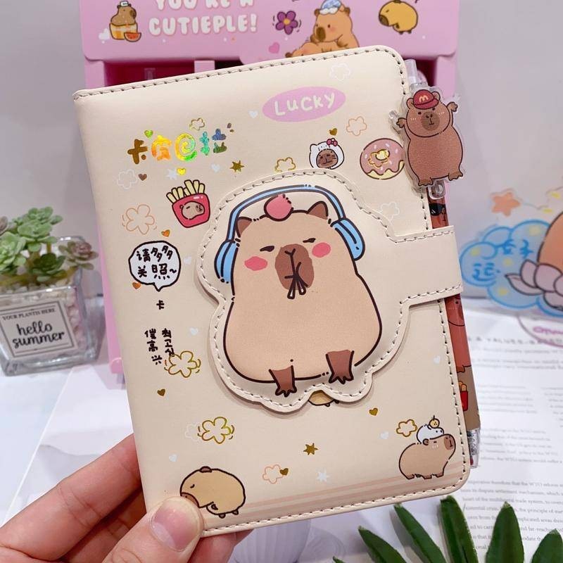 2024 Capybara Cute Notebook Gel Pen Gift Box Set Cartoon Notepad ...