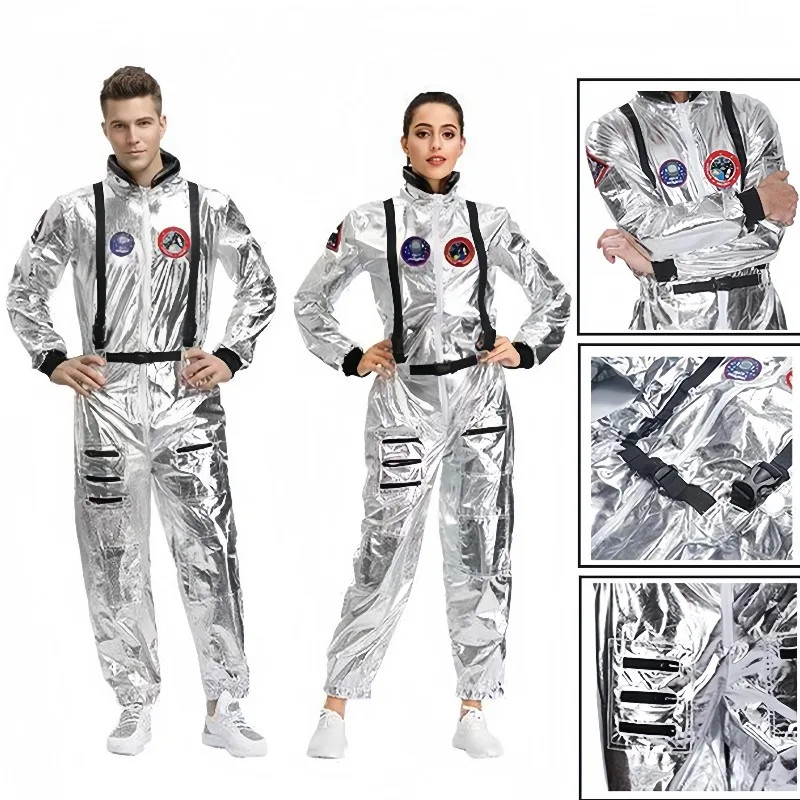 Silver Astronaut Cosplay Costume Adult for Women Men Cosplay Costumes ...