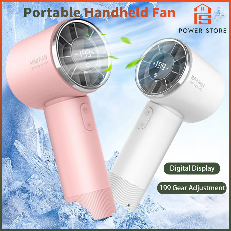 2024 New Handheld High-speed Fan Small USB Rechargeable Outdoor Turbo ...