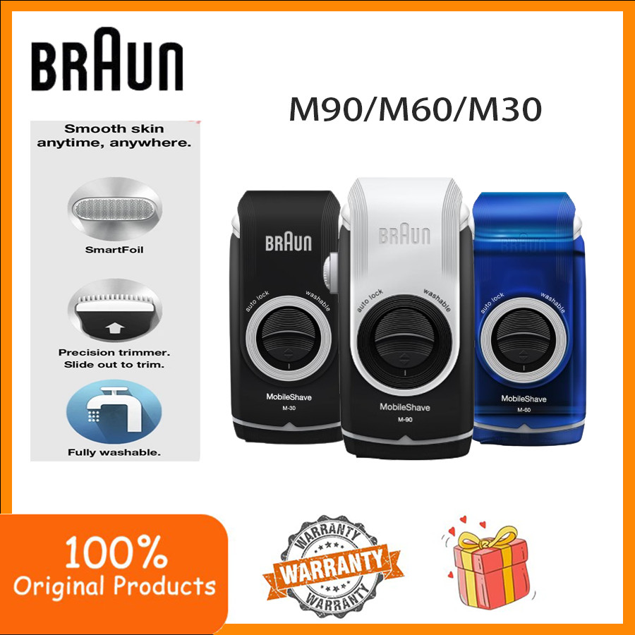 Braun M90/M60/M30 electric shaver from Germany, portable mini M90 dry ...