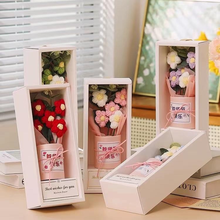 Rectangular Portable Transparent Window Gift Box PVC Floral Packaging ...