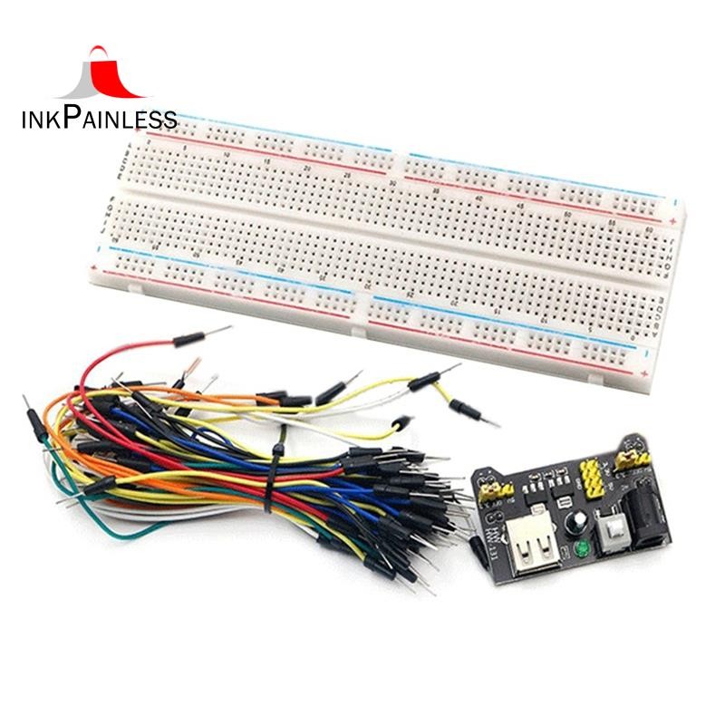 MB102 Breadboard Power Module Kit with 830 Point Solderless Breadboard & 65 Flexible Jumper ...