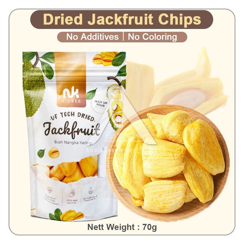 【ASH】Niukee (70g Crispy Not HARD) ️Dried Jackfruit Chip 菠萝蜜干 Vegetable Dried Fruits Kerepek ...
