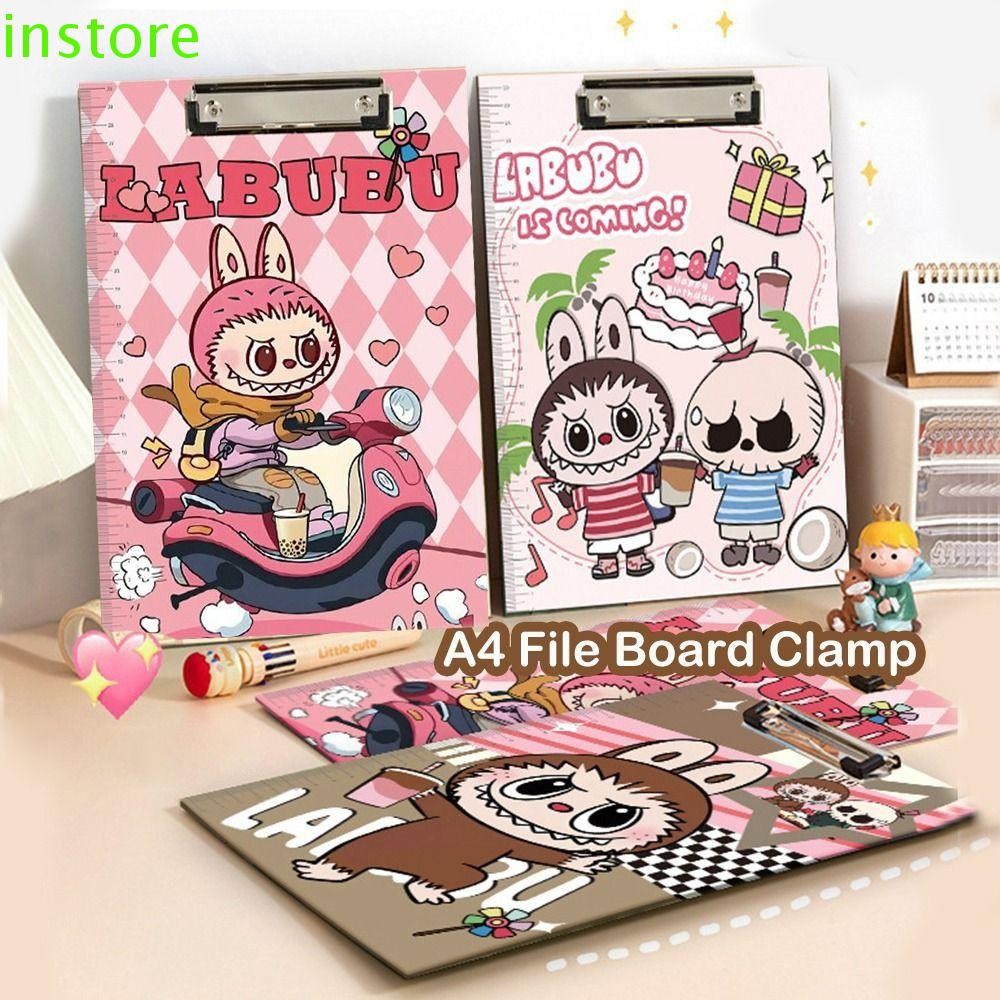 INSTORE Labubu Clipboard, Drawing Writing Signing Cute A4 File Board ...