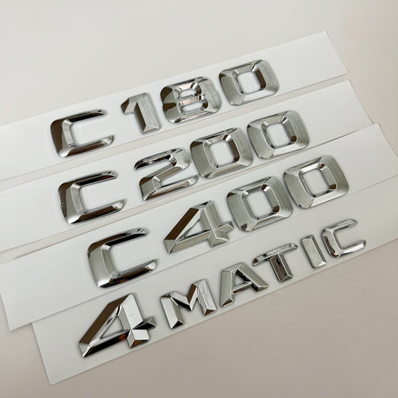 3D ABS Chrome Logo C180 C200 C250 C300 C350 C220 Emblem Letters Sticker ...