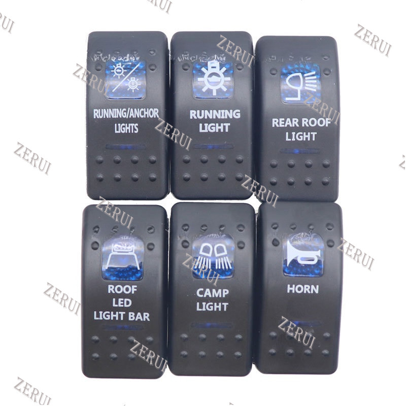 ZR For Car Switch Boat Truck Light Blue Led Toggle Switch 5pin ...