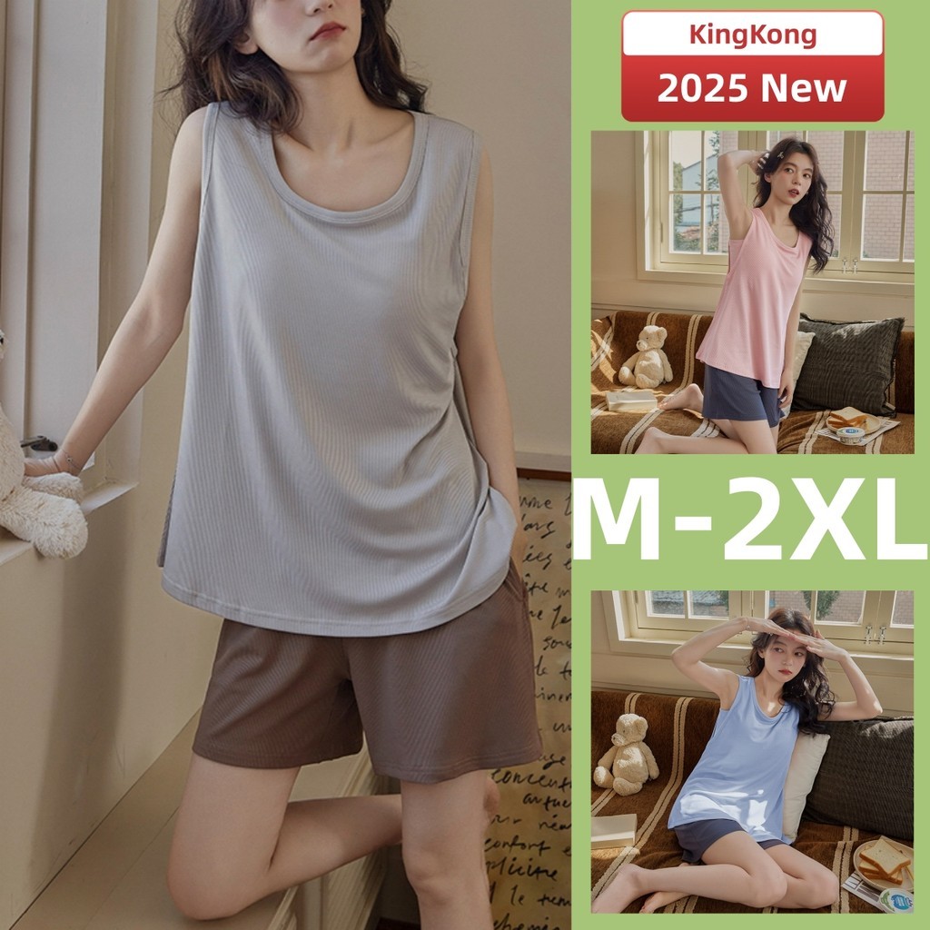 Pajamas Women Padded Pyjamas Set Summer Lady Sleeveless Sleepwear Woman ...