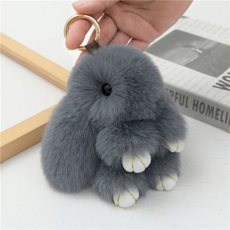 Dopamine Bunny Faux Rex Rabbit Fur Mini Dead Rabbit Pendant Fur Bag ...