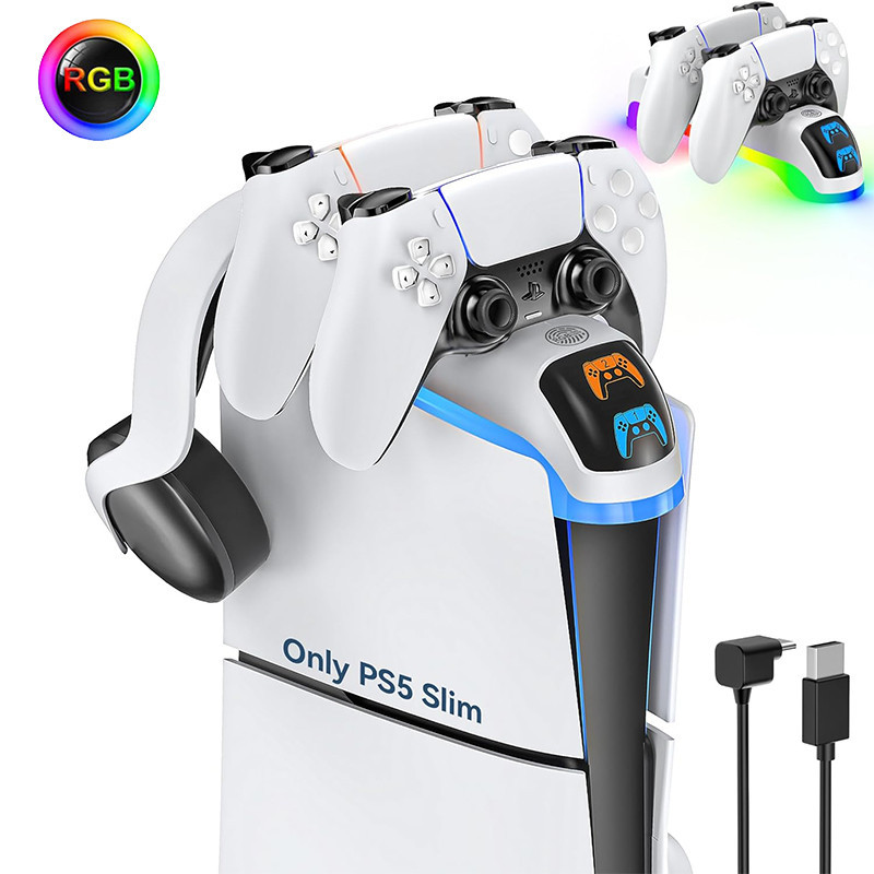 PS5 Controller Charger Station with RGB Light, PS5 Controller Charger ...