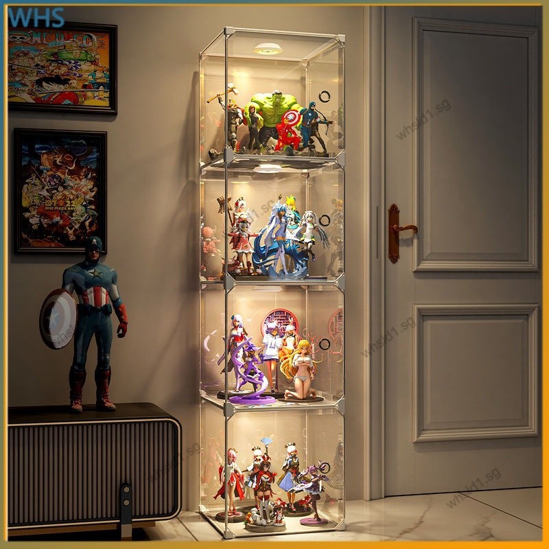 Shoe rack transparent hand puppet display cabinet toy storage box home ...