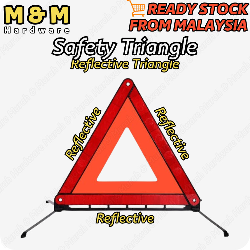 43CM Safety Reflective Warning Triangle Kit Sign Foldable Car Vehicle ...