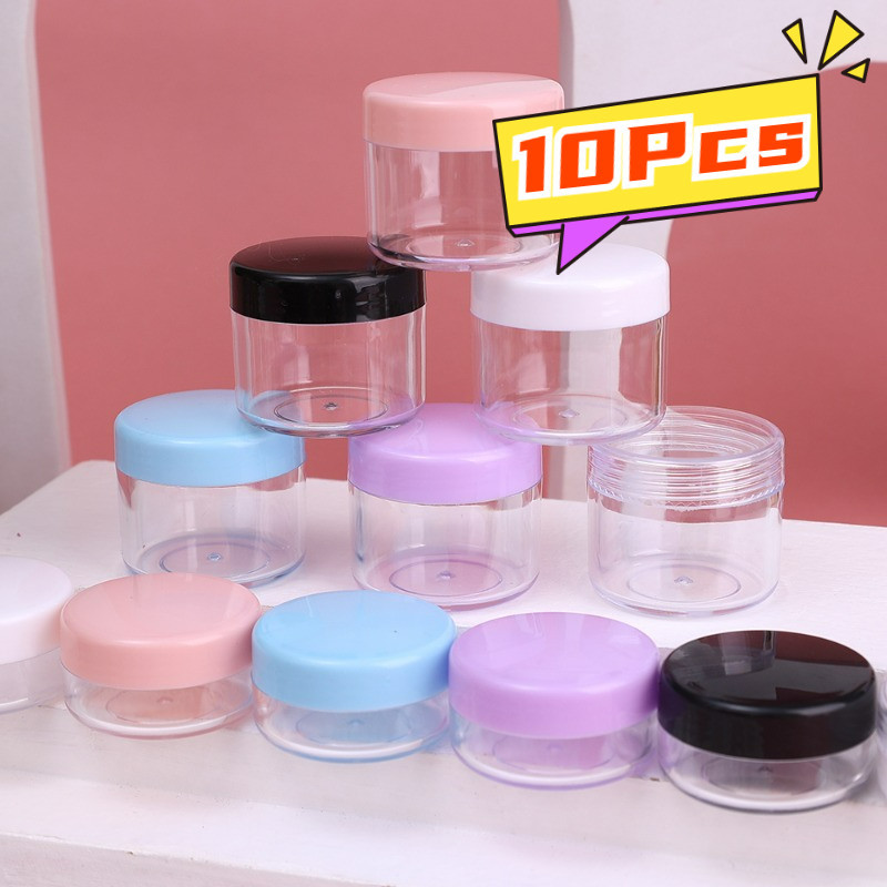 5/10 Pcs Plastic Empty Makeup Jar Pot Refillable Sample Bottles Travel ...