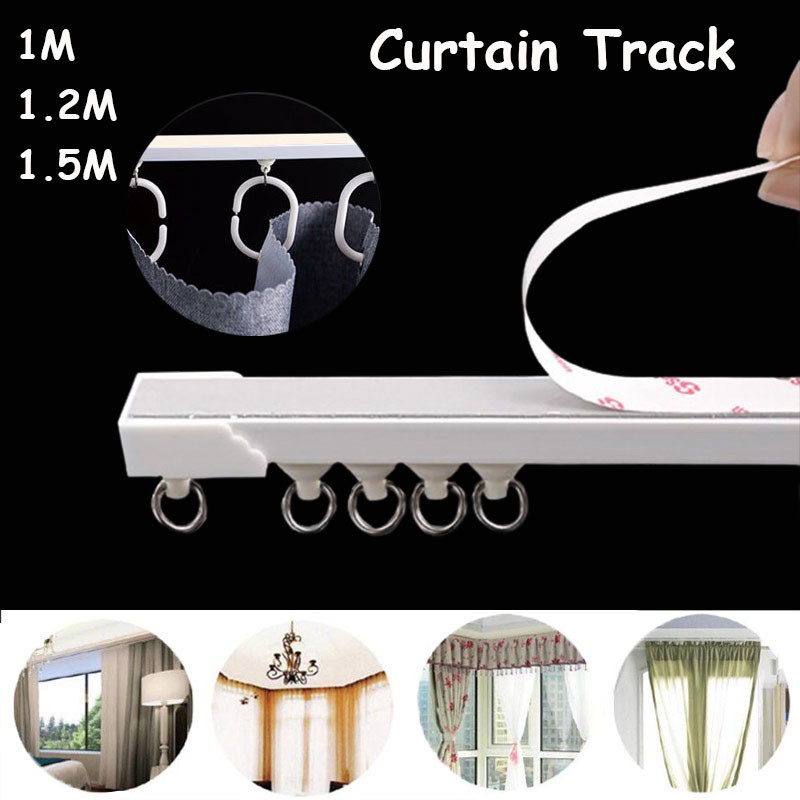 Curtain Track Self Adhesive Curtain Rail Track Non-perforated Curtain ...