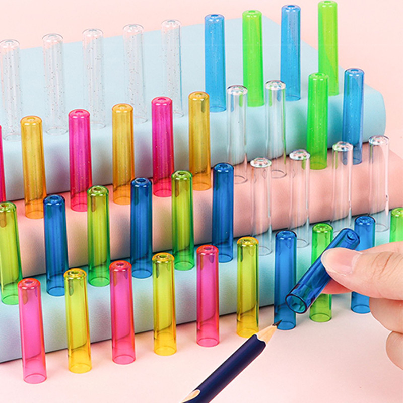 6 Pcs Colorful Pencil Caps for Kids - Transparent and Creative Pencil ...