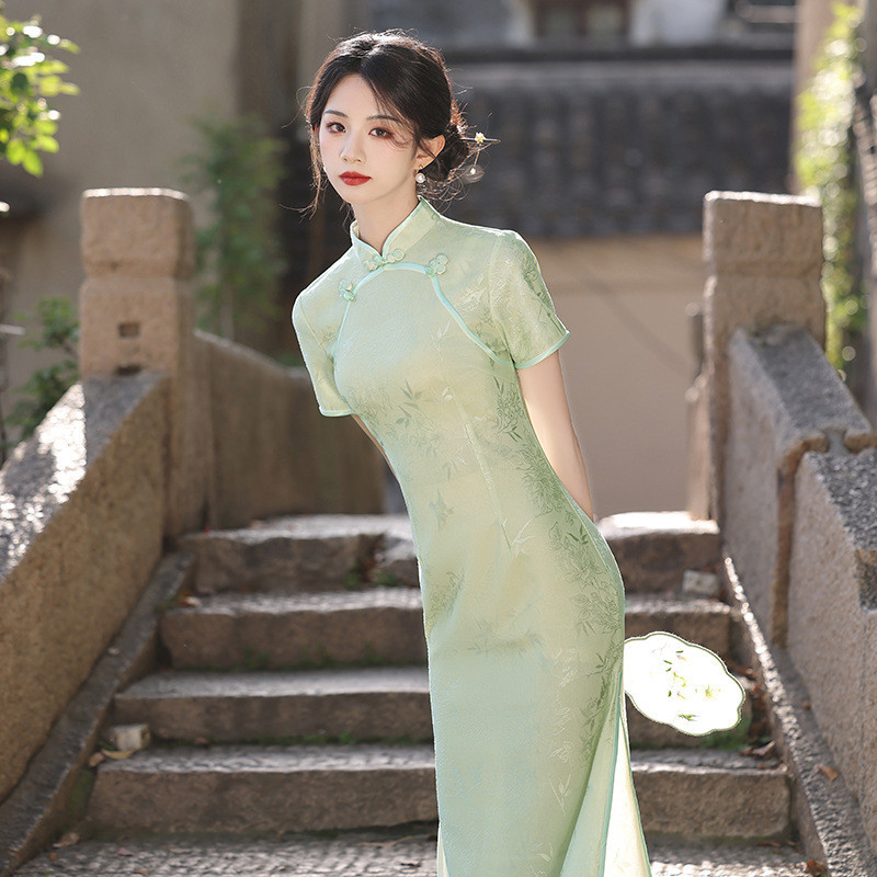 Cheongsam Lace Compound Elegant Dress Woman Chinese Dress Qipao ...