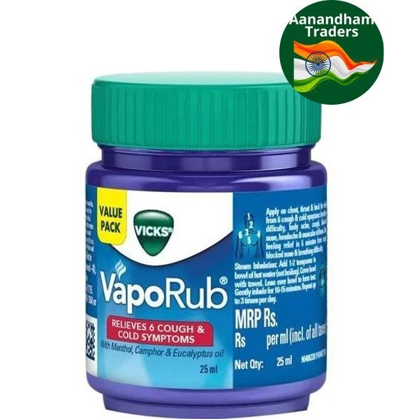 Vicks Vapo Rub With Menthol Camphor And Eucalyptus Oil Relieves Cold ...