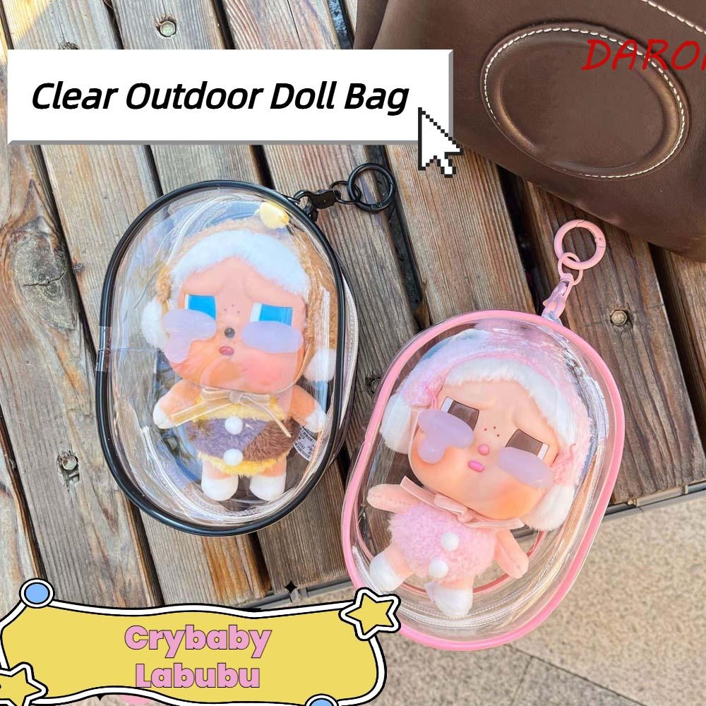 DARON Clear Outdoor Doll Bag, With Keychain Labubu Crybaby Crybaby Doll ...