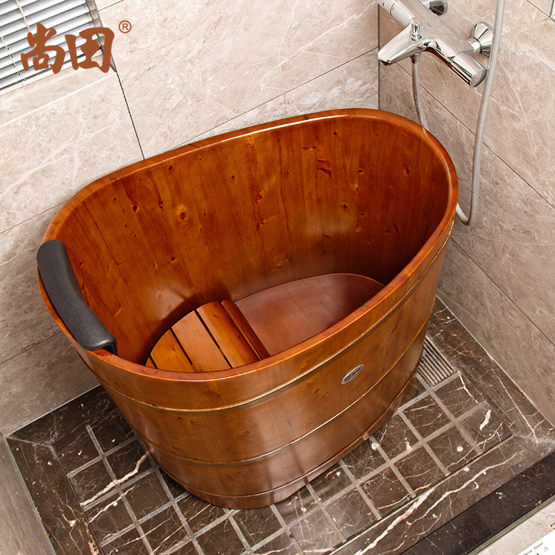 J-H/AZA3Wooden Bath Tub Wooden Bathtub Small Apartment Adult Wooden ...