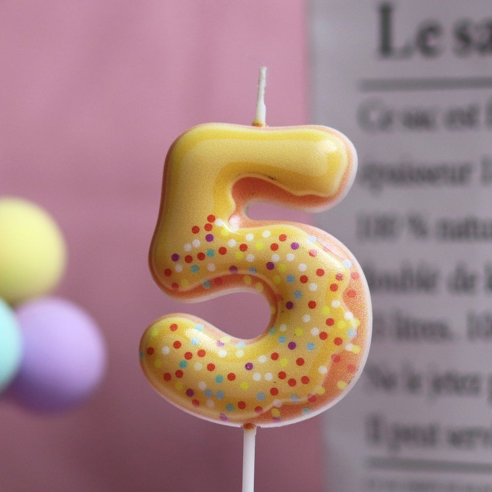 [Colorful Candy Number Candles] ins Birthday Cake Decoration Plug-In ...