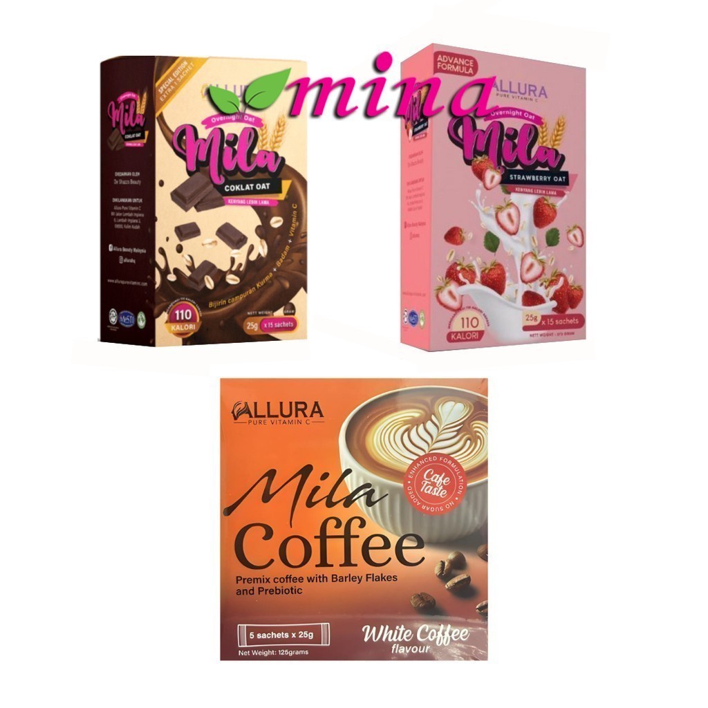 ALLURA Mila Oat Coklat White Coffee Kopi Putih Bijirin Kuffee Fitztox ...