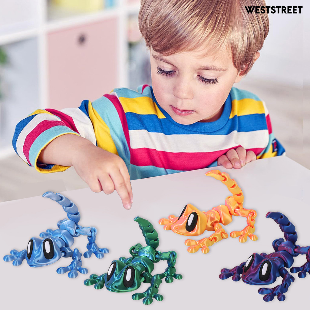 Weststreet 3D Printed Gecko Toy ic Articulated House Lizard Figurine ...