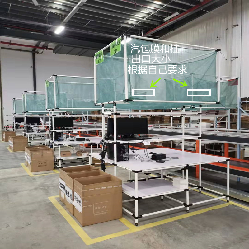 E-commerce Warehouse Packing Station Packaging Shipping Inspection ...