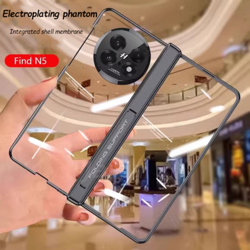 Magnetic Hinge Holder Plating Clear Case For Oppo Find N5 FindN5 5G ...