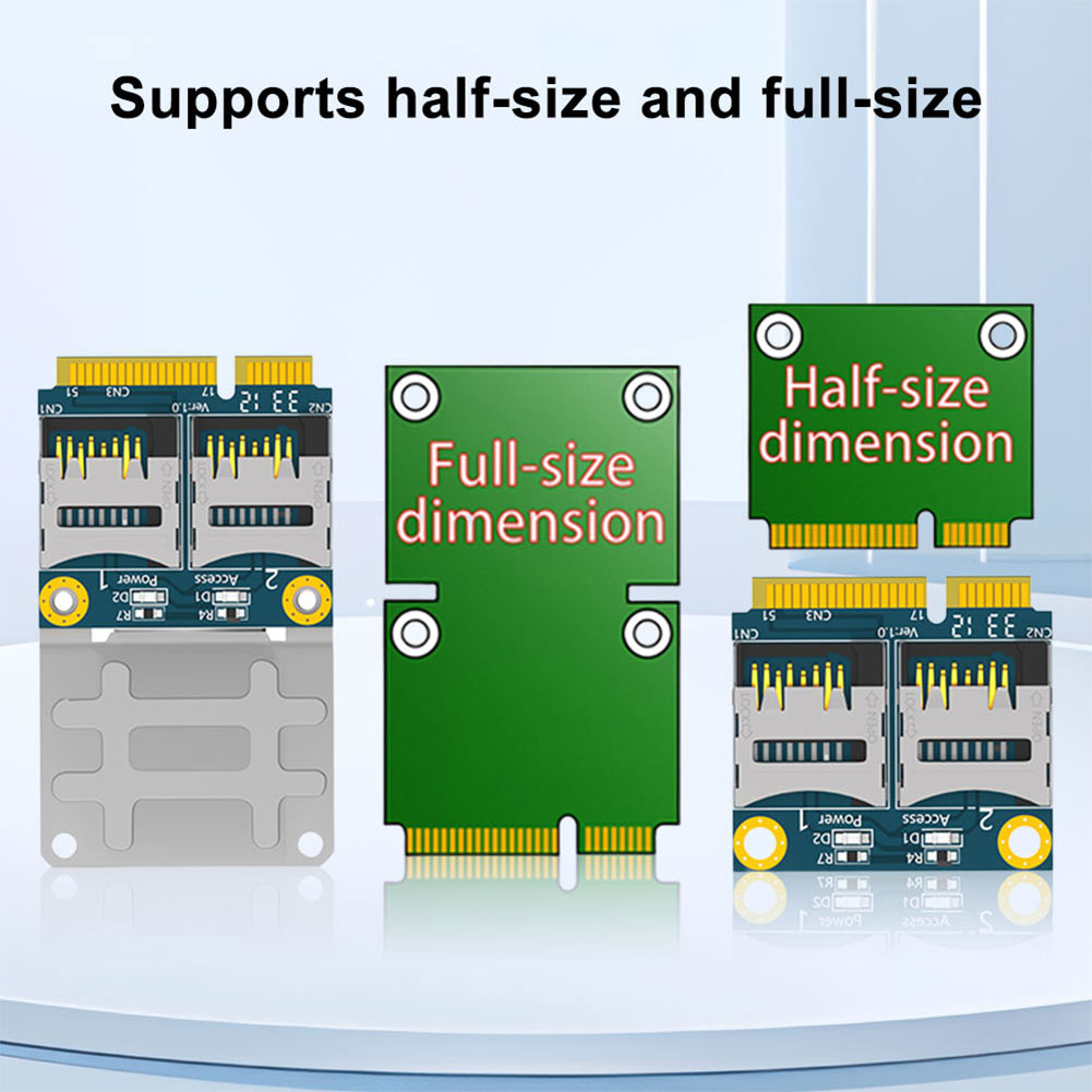 Dual TF Card To Mini PCI-E Adapter Mini PCIe Adapter Memory Card Reader ...