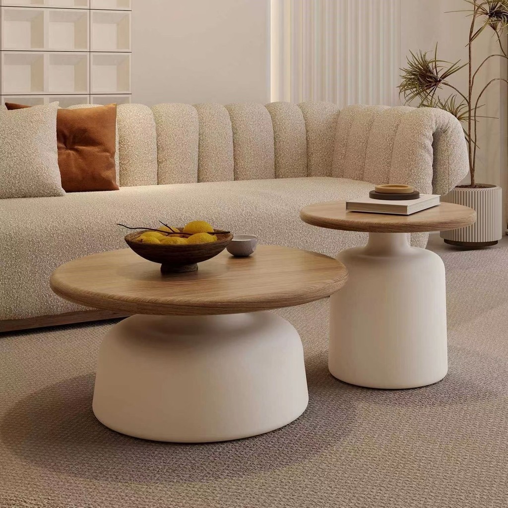 Cream solid wood coffee table living room bedroom coffee table small ...