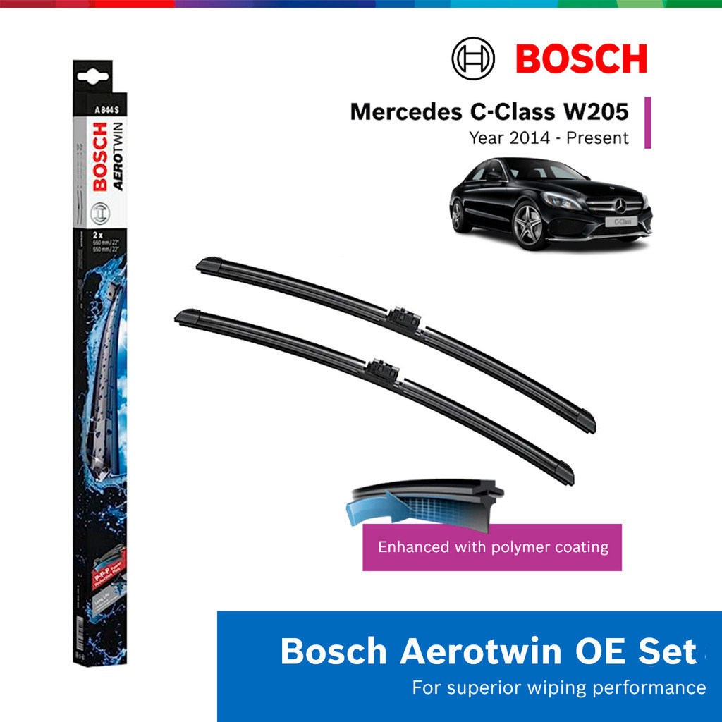 Bosch Aerotwin OE Car Wiper Set for Mercedes Benz C Class W205 (A844S ...