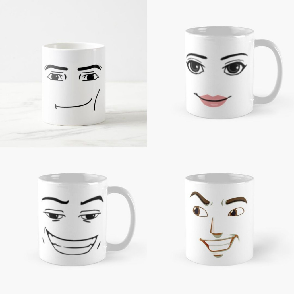 Roblox face Woman face Meme Glass Mug 2023 | Shopee Singapore