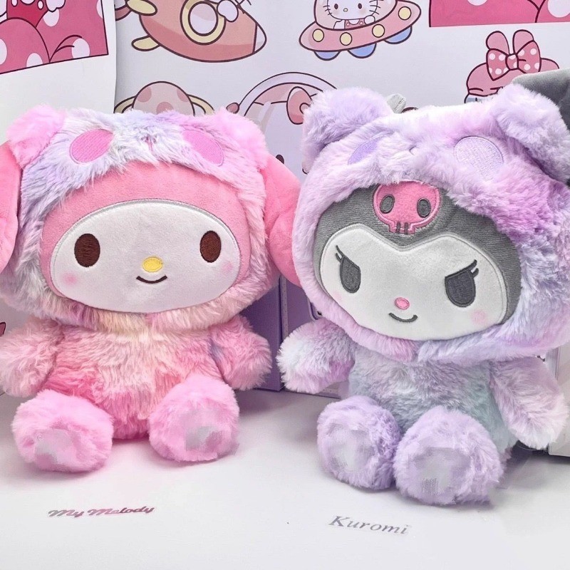 25CM Sanrio Plush Toy Kawaii Cinnamoroll Tie Dye Hello Kitty My Melody Kuromi Filling Doll ...