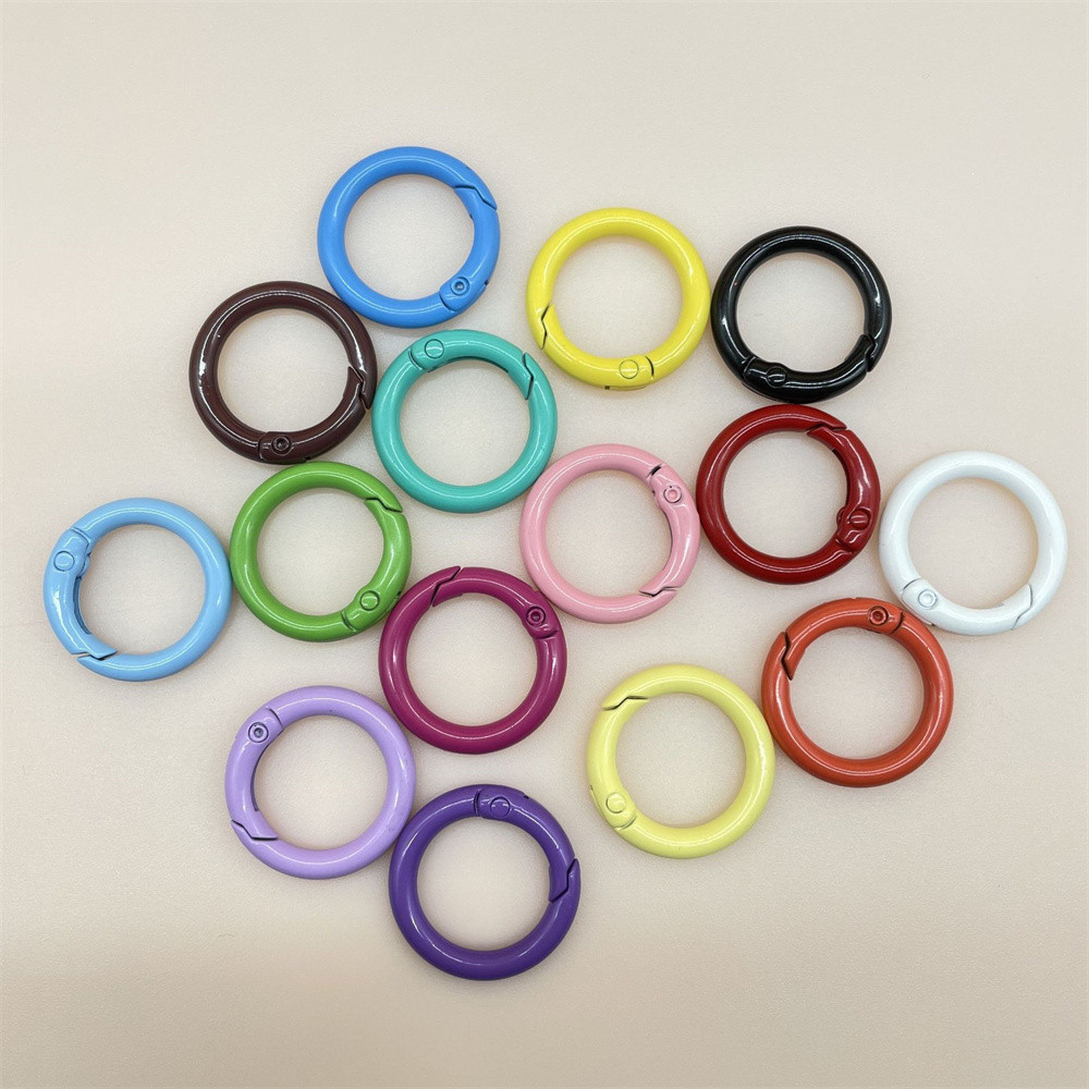 10Pcs/Lot Color Metal O Ring Spring Clasp Openable Round Carabiner ...