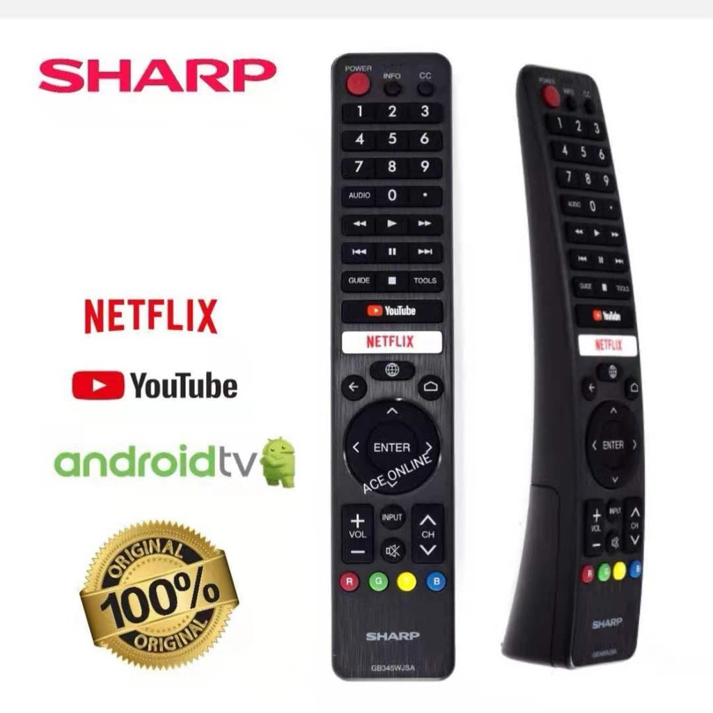 SHARP LED/Android TV Remote Control GB345WJSA Compatible With GB326WJSA ...