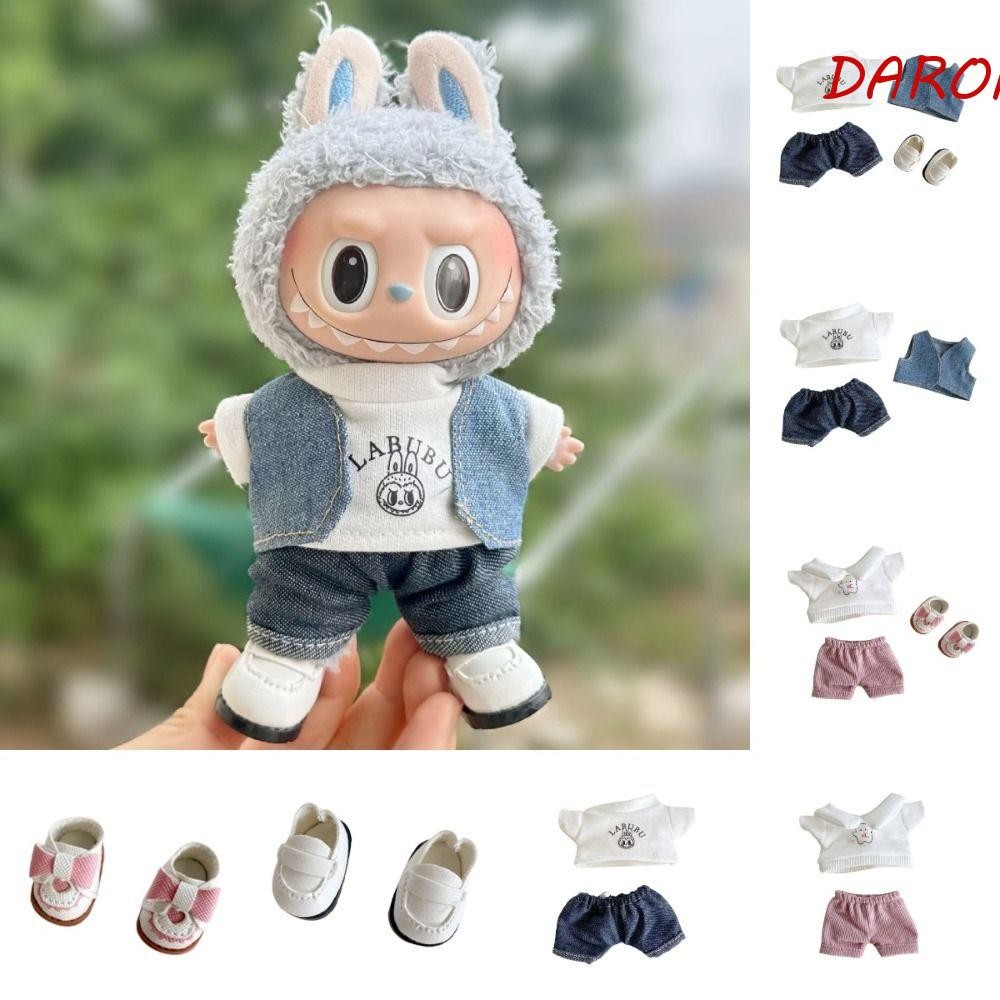 DARON 1 set Labubu Time Clothes, Cowboy Denim Vest 17cm Cotton Doll's ...
