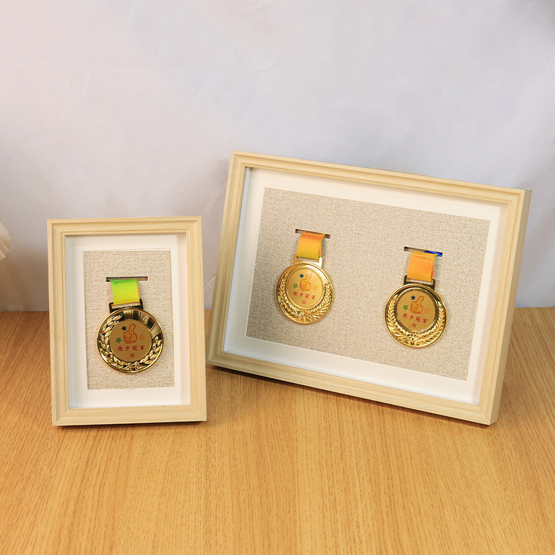 Medal Photo Frame Wood Marathon Storage Display Photo Frame Display ...