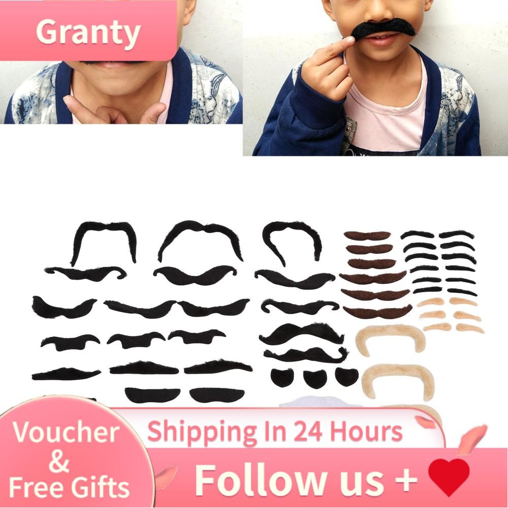 Granty Fake Mustaches Self 51Pcs Lint Pasteable Adhesive Realistic ...