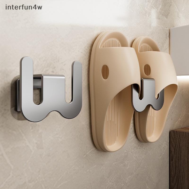 interfun4w Slipper Rack Self-adhesive Bathroom Simple Slipper Hook ...