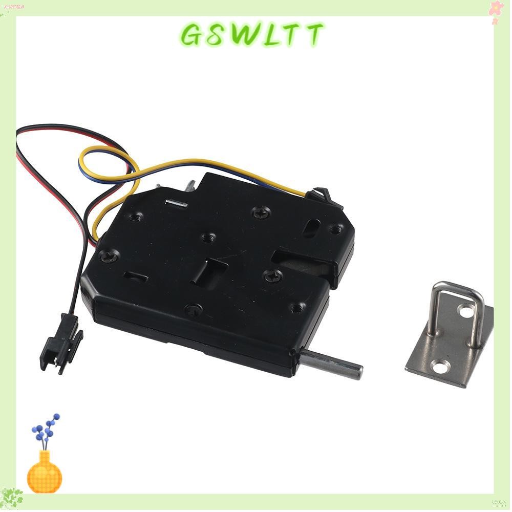 GSWLTT Mini Electric Bolt Lock, Black Carbon Steel Solenoid Door Lock ...