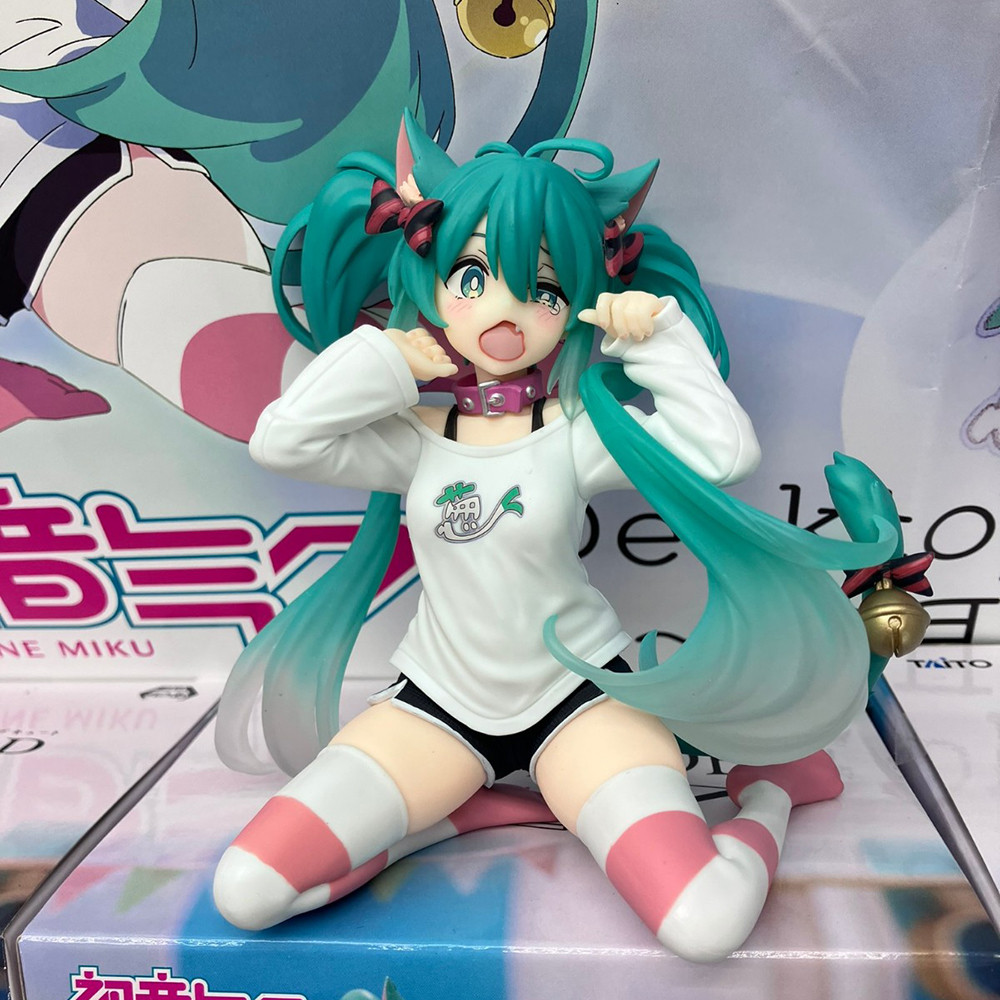 Hatsune Miku Figures Cat Ear Short Sleeve Pajamas Miku PVC Model Kids ...