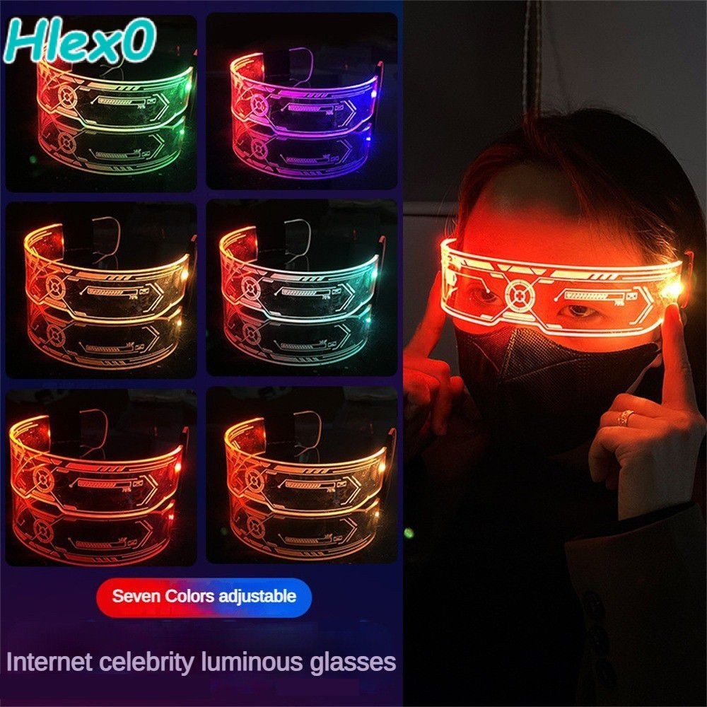 Cool LED Luminous Glasses Mosaic Sunglasses Luminous Bar Birthday Party ...